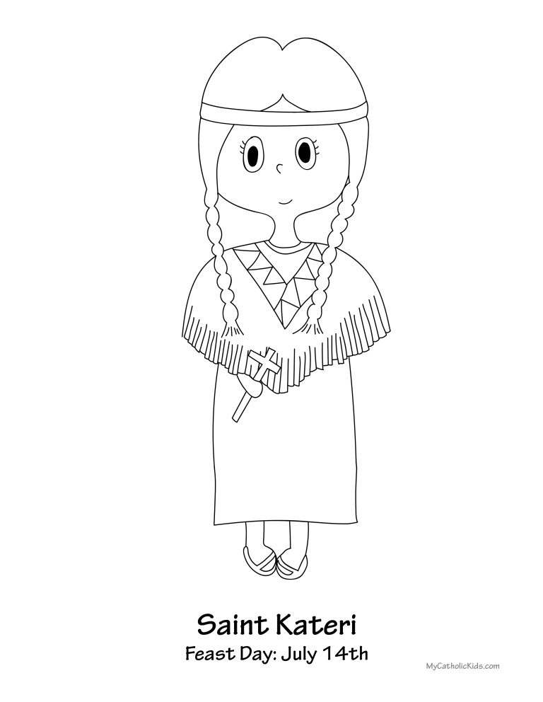 St. Kateri Coloring Pages And Drawing - The Catholic Homeschool