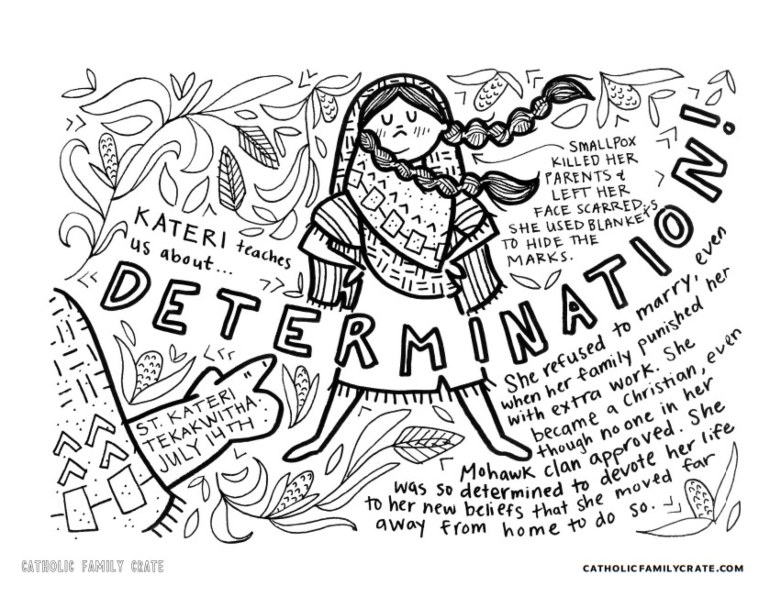 St. Kateri Coloring Pages And Drawing - The Catholic Homeschool