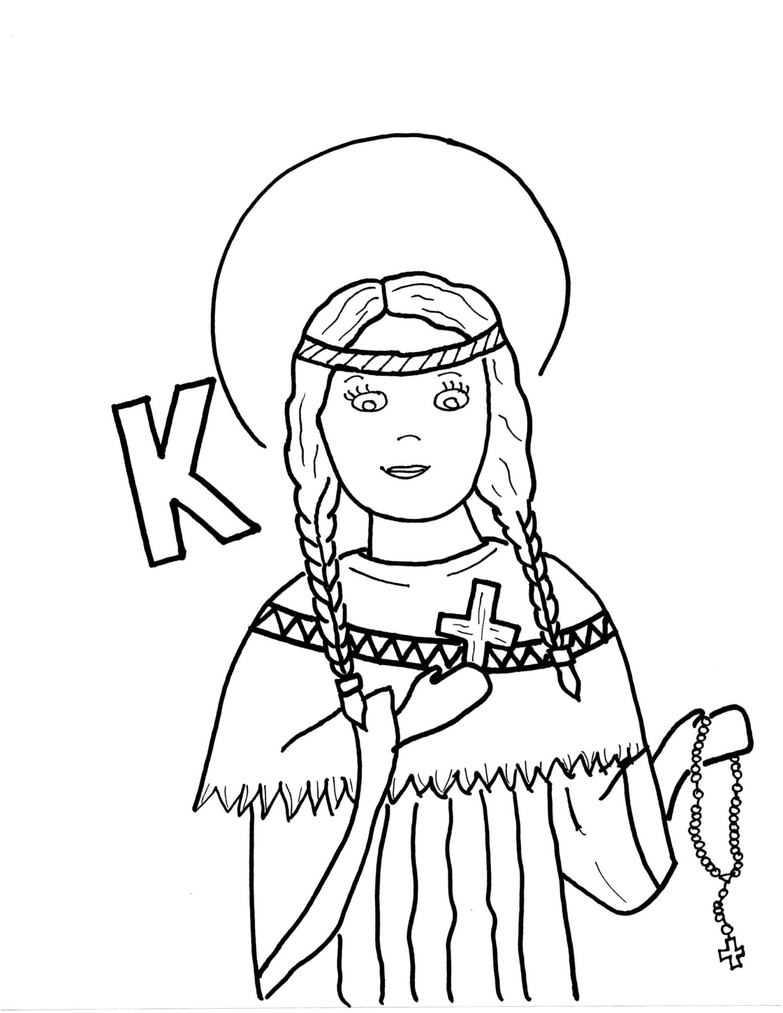 St. Kateri Coloring Pages And Drawing - The Catholic Homeschool