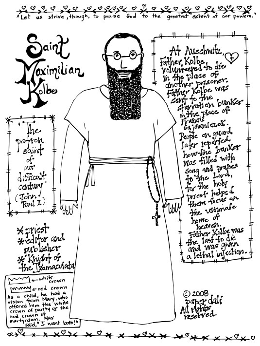 St. Maximilian Kolbe Coloring Pages - The Catholic Homeschool