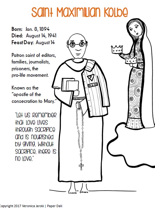 St. Maximilian Kolbe Coloring Pages - The Catholic Homeschool