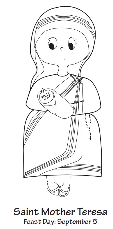 St. Teresa Of Calcutta Coloring Pages And Drawing - The Catholic Homeschool
