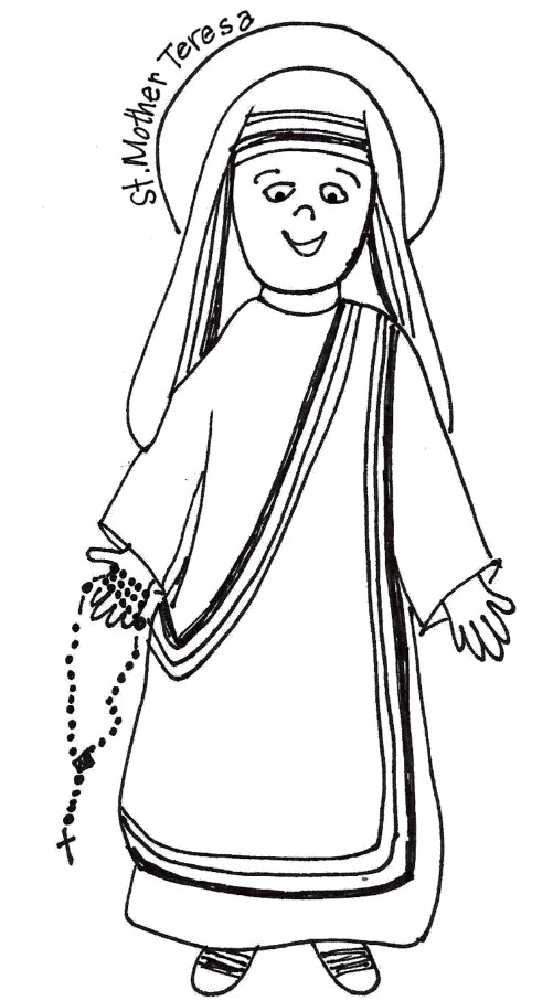 St. Teresa Of Calcutta Coloring Pages And Drawing - The Catholic Homeschool
