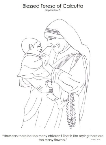 St. Teresa Of Calcutta Coloring Pages And Drawing - The Catholic Homeschool