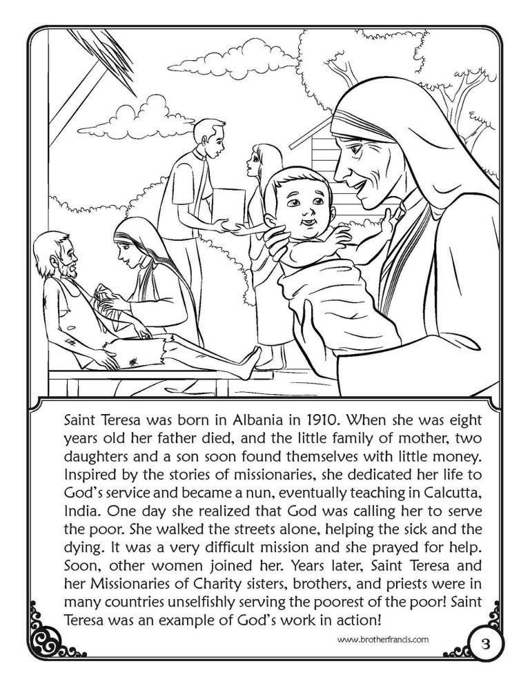 St. Teresa Of Calcutta Coloring Pages And Drawing - The Catholic Homeschool