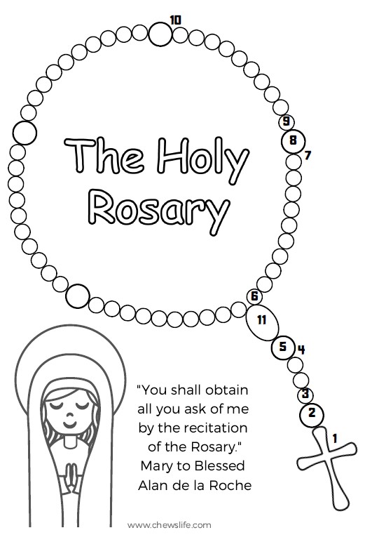 Rosary Coloring Pages And Drawing - The Catholic Homeschool