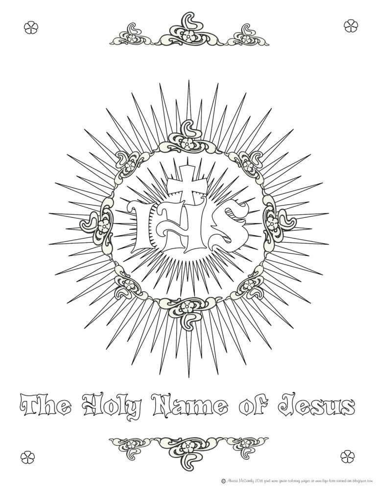Holy Name Of Jesus Coloring Pages And Drawing - The Catholic Homeschool