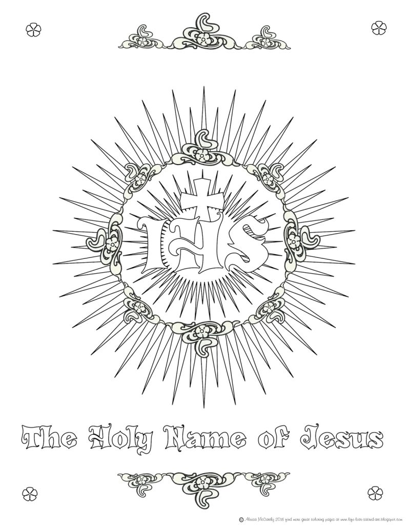 Holy Name Of Jesus Coloring Pages And Drawing - The Catholic Homeschool