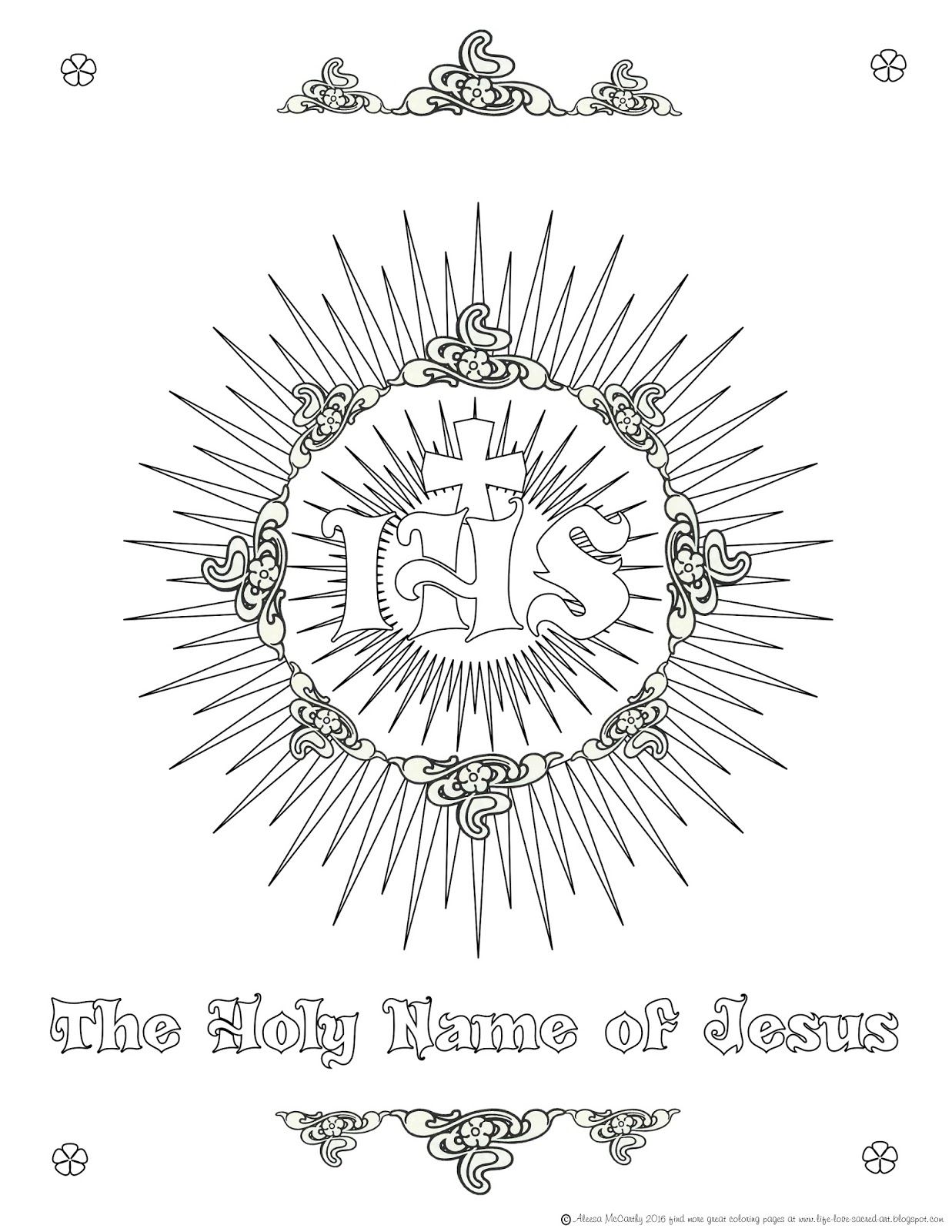 Holy Name Of Jesus Coloring Pages And Drawing - The Catholic Homeschool